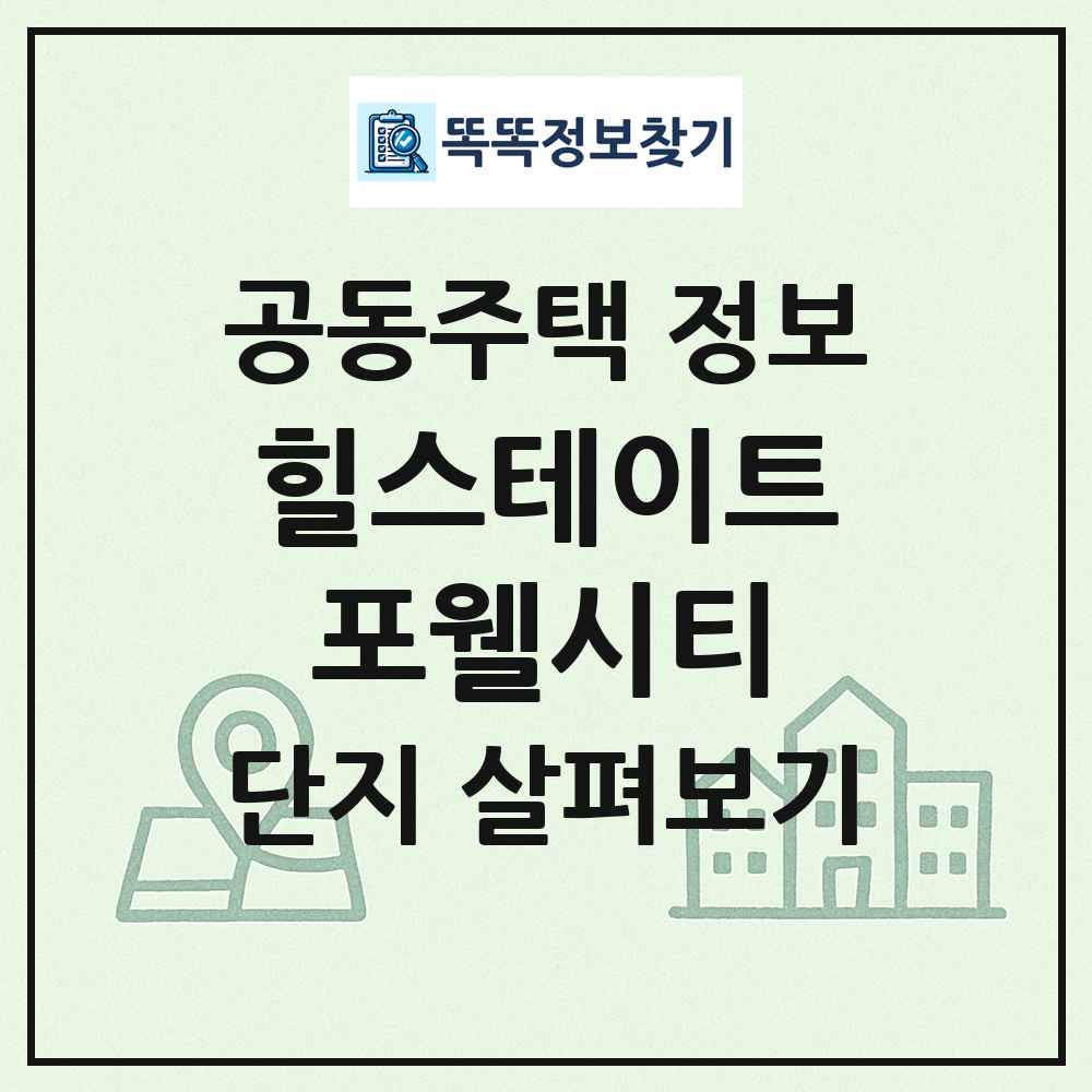 힐스테이트포웰시티 최신 공동주택 정보 똑똑정보찾기